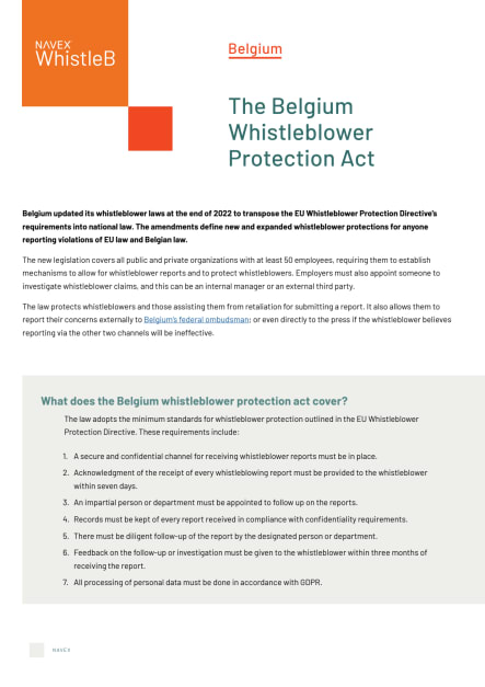 The Belgian Whistleblowing Law | NAVEX